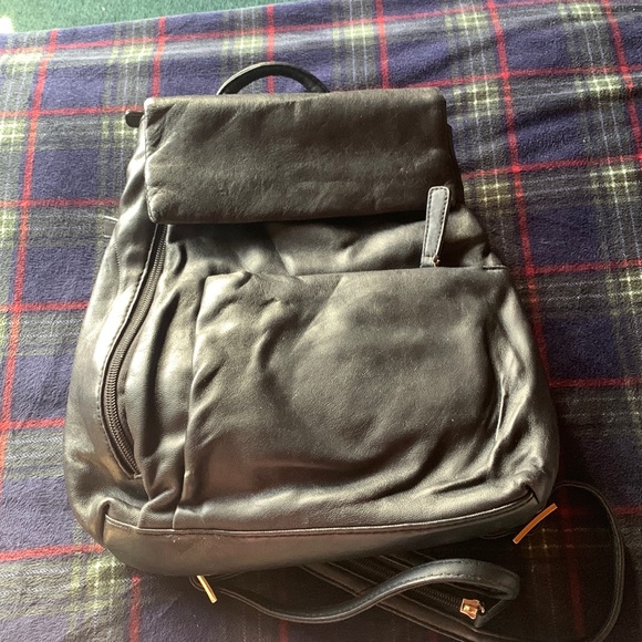Wilsons Leather | Bags | Wilsons Leather Black Backpack Purse | Poshmark